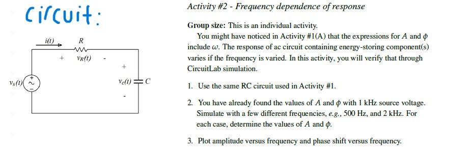 Activity \#1(b) - CircuitLab simulation Group size: | Chegg.com