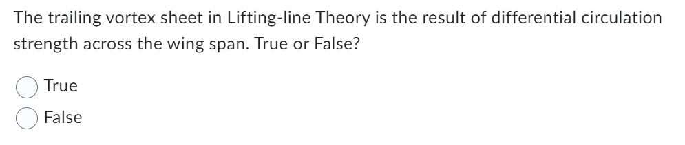Solved The trailing vortex sheet in Lifting-line Theory is | Chegg.com
