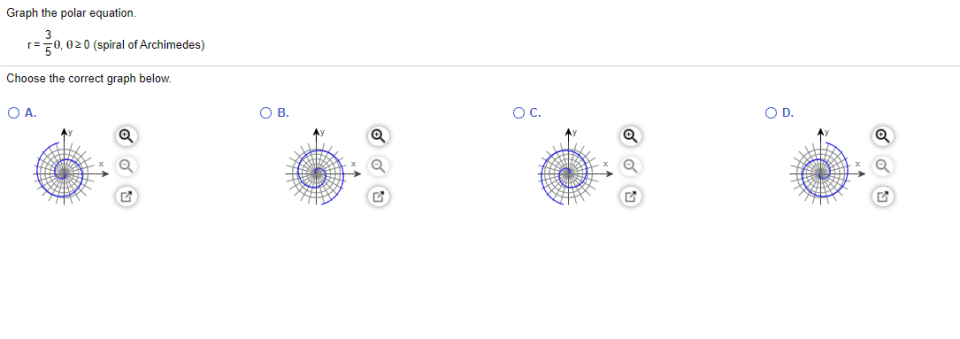 Solved Graph the polar equation. 3 ==0,020 (spiral of | Chegg.com