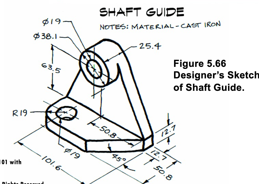 Solved Draw top, front and right view (with dimensions) of | Chegg.com