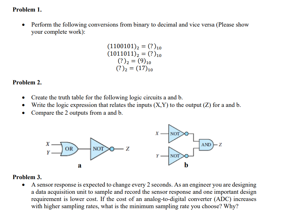 Solved Problem 1.Perform the following conversions from | Chegg.com