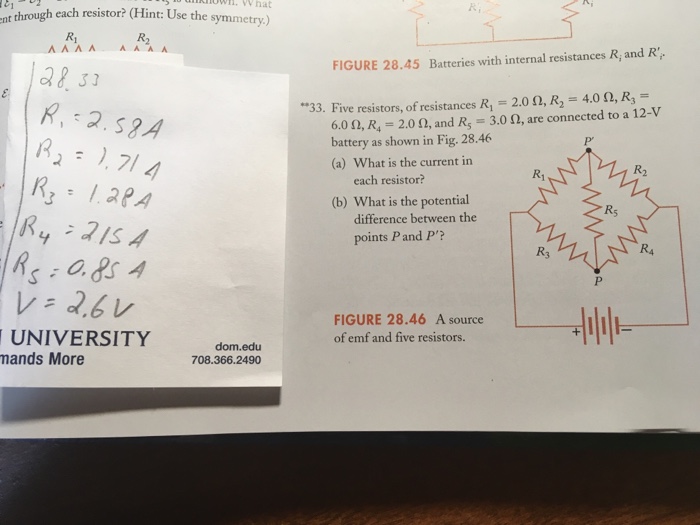 Solved through each resistor? (Hint: Use the symmetry) | Chegg.com