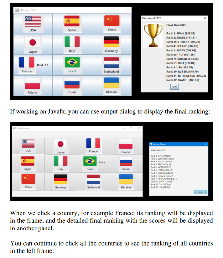Objectives: Practice java programming with GUI Task | Chegg.com