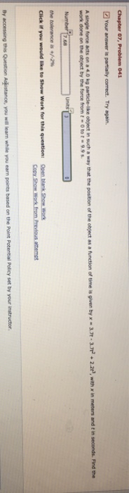 Solved A single force acts on a 4.0 kg particle-like object | Chegg.com