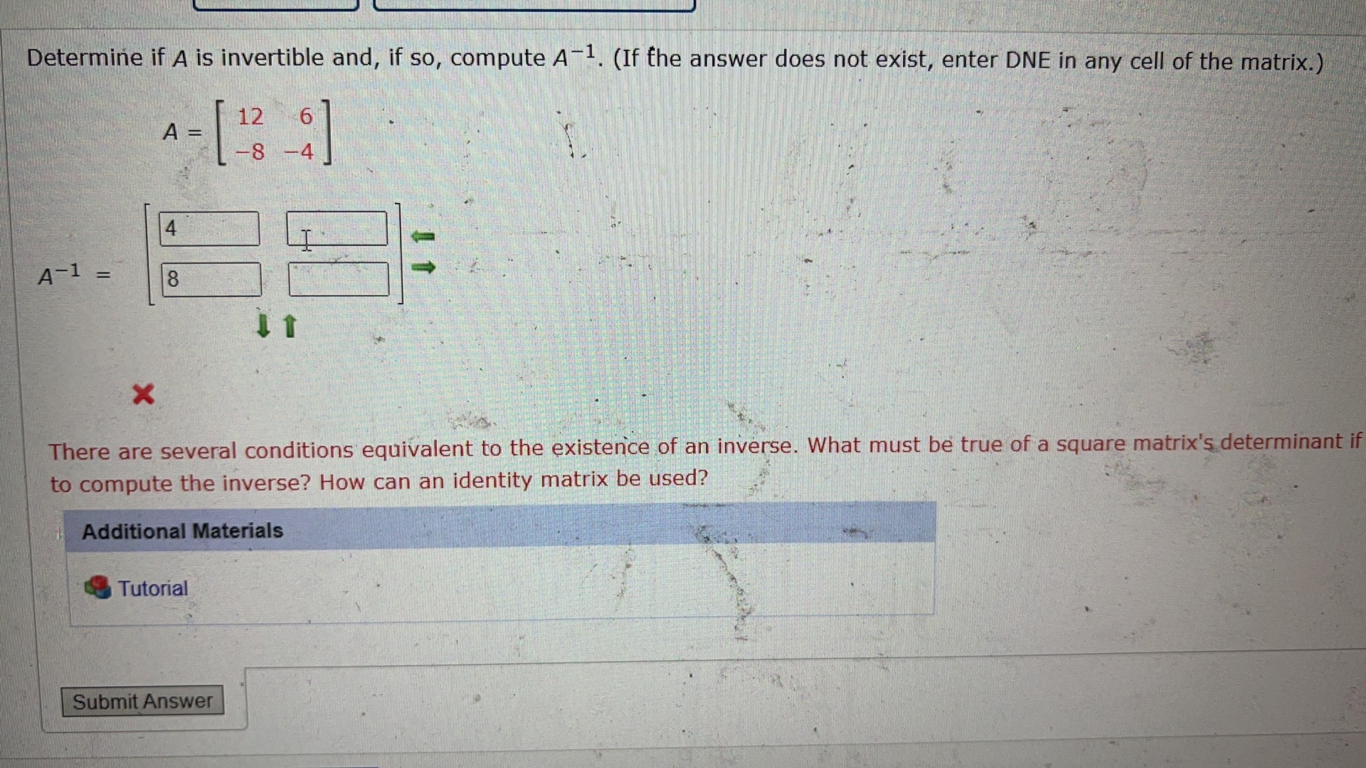 [Solved]: A=[12864] A1= There are several conditions equiva