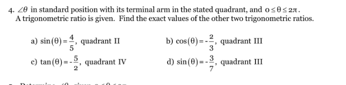 Solved ??θ ﻿in standard position with its terminal arm in | Chegg.com