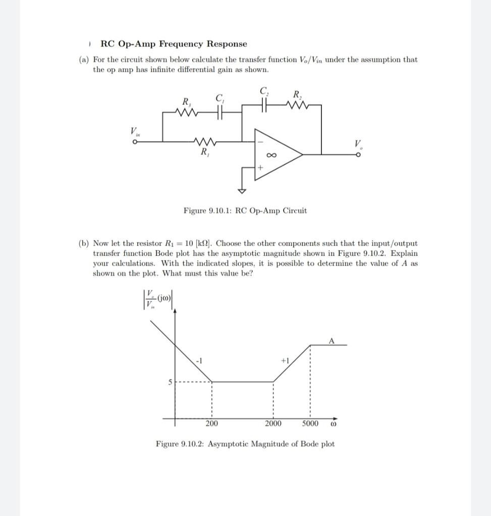 Solved RC Op-Amp Frequency Response (a) For the circuit | Chegg.com