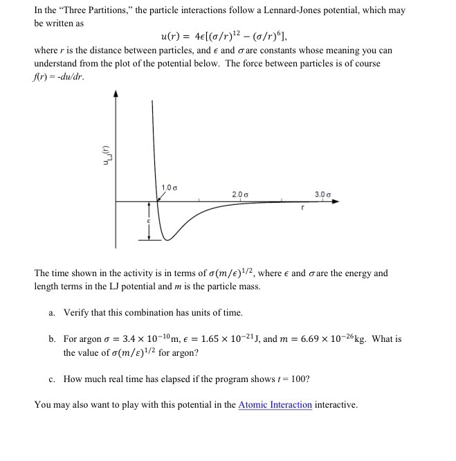 Solved In the "Three Partitions, " the particle interactions | Chegg.com