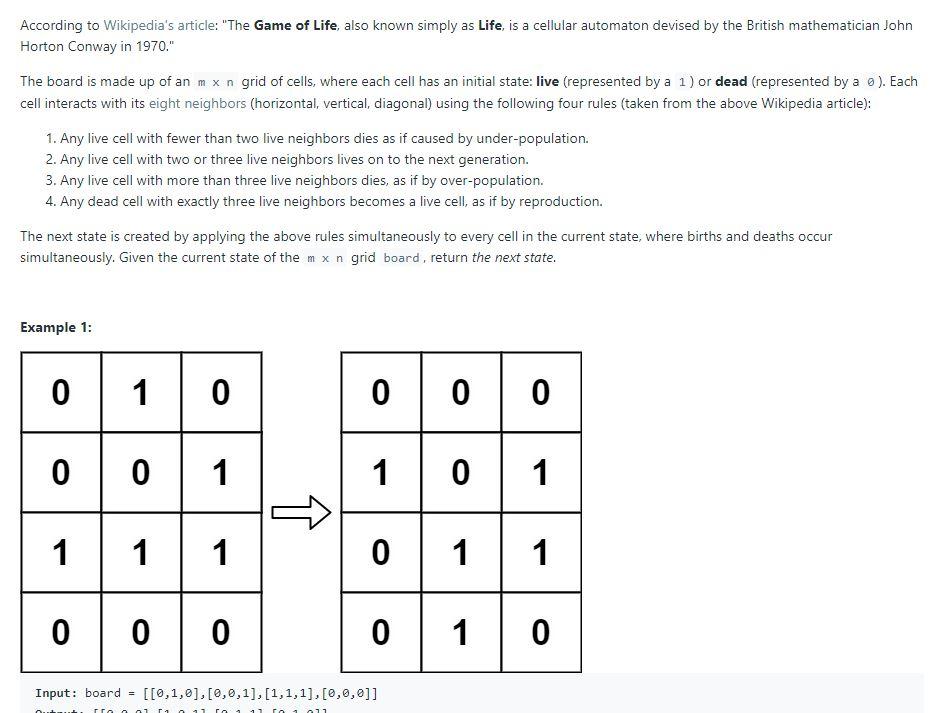 Solved According to Wikipedia's article: "The Game of Life, | Chegg.com