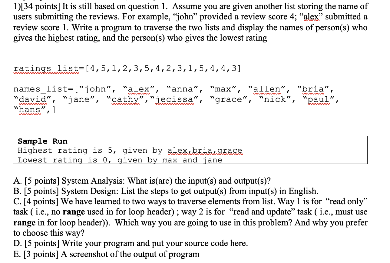 Solved 1)[34 points] It is still based on question 1. Assume | Chegg.com