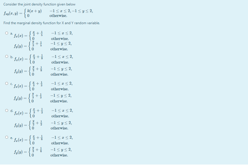 Solved Consider The Joint Density Function Given Below 6171