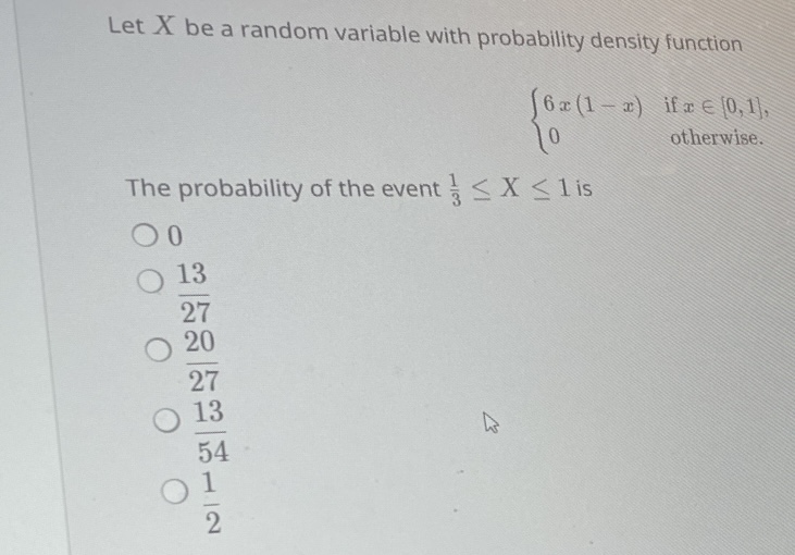Solved Let X be a random variable with probability density | Chegg.com