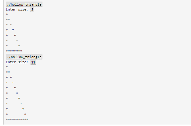 Solved Hollow Triangle Write a program called | Chegg.com
