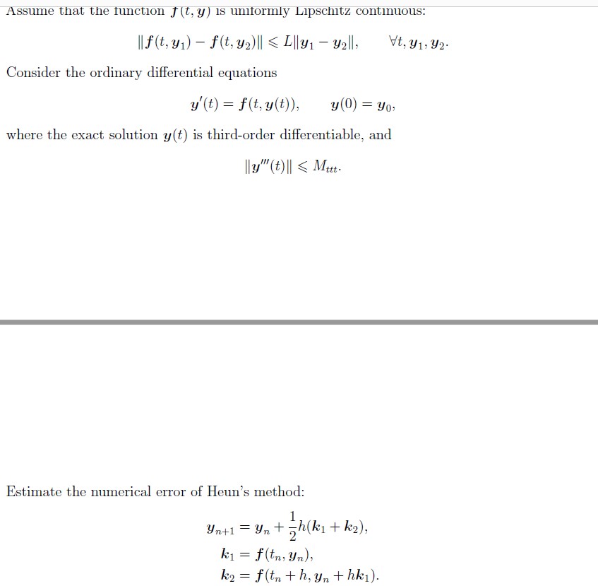 Solved Assume that the function f(t,y) ﻿is uniformly | Chegg.com