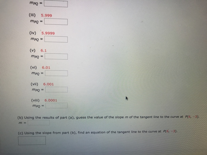 Solved The Point P 6 3 Lies On The Curve Y 3y S X Note