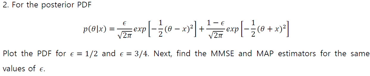 Solved 2. For the posterior PDF | Chegg.com