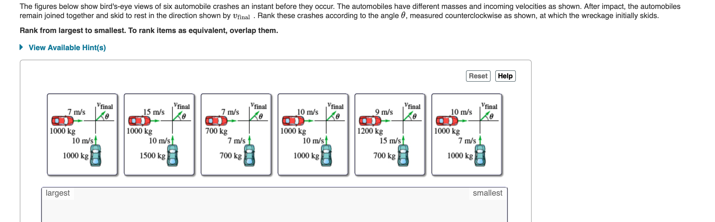 Solved The figures below show bird's-eye views of six | Chegg.com