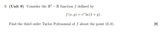 Solved 9. (Unit 9) Consider the R2-R function f defined by | Chegg.com