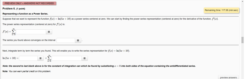 Solved PREVIEW ONLY -- ANSWERS NOT RECORDED Problem 6. (1 | Chegg.com