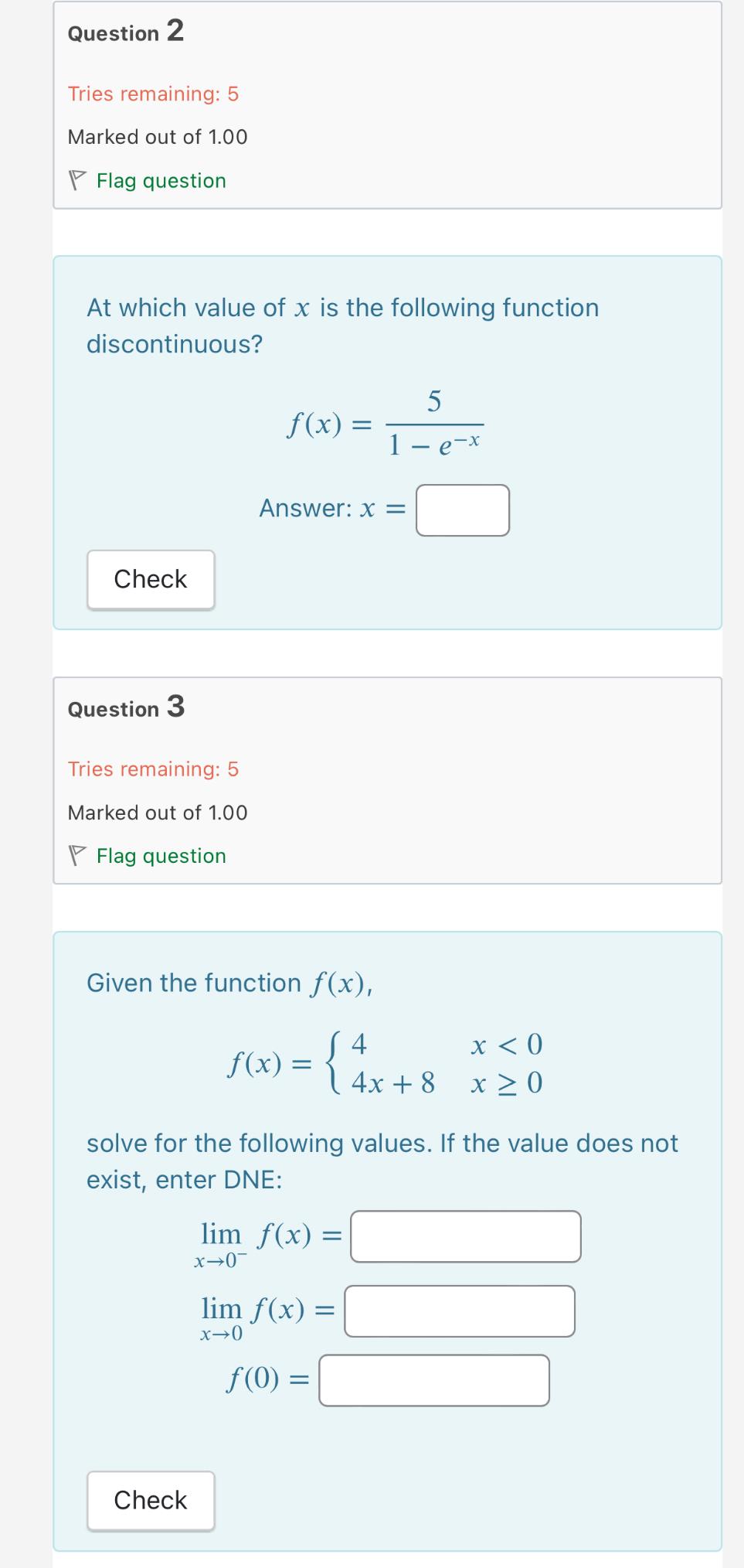 Solved Question 2 Tries remaining: 5 Marked out of 1.00 Flag | Chegg.com