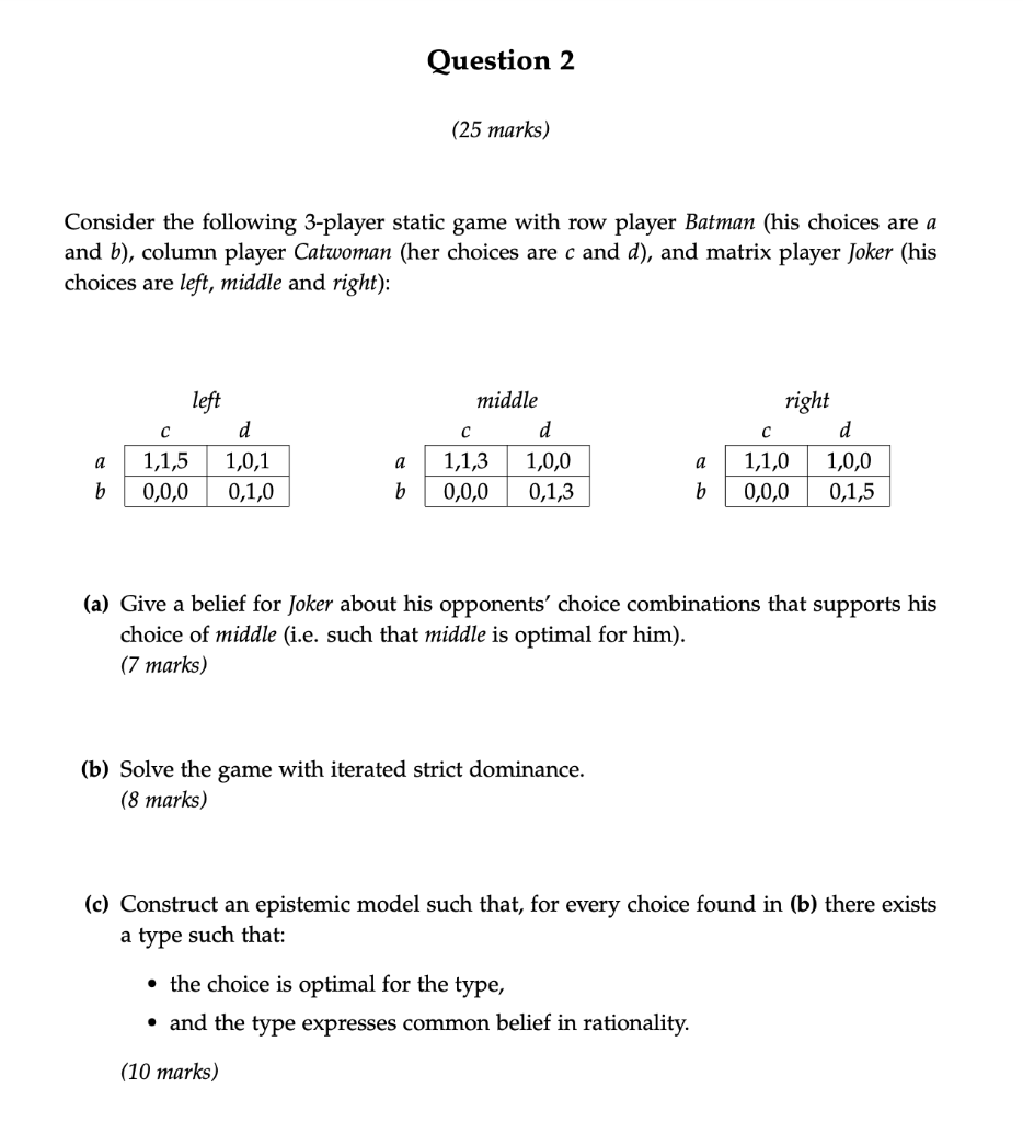 Consider the following static game: Donald z a Claire | Chegg.com
