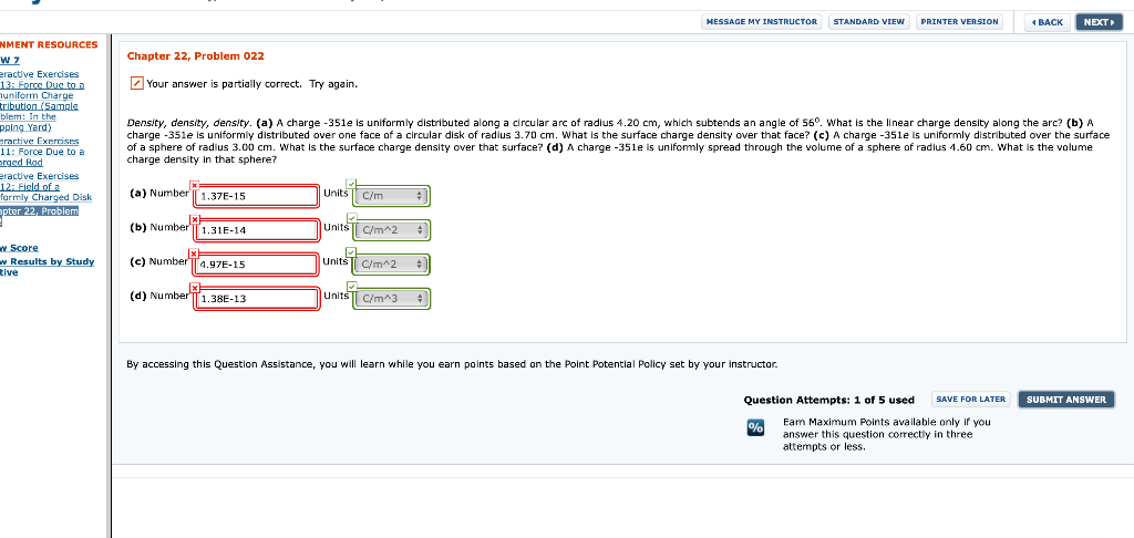 Solved HESSAGE MY INSTRUCTOR STANDARD VIEW PRINTER VERSION | Chegg.com