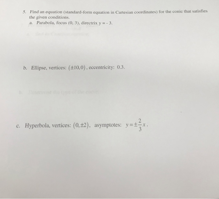 Solved Find an equation (standard-form equation in Cartesian | Chegg.com
