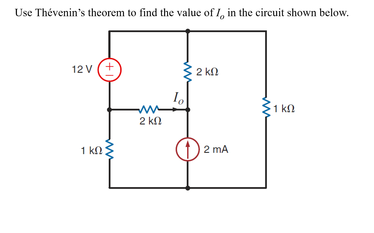 Solved Use Thévenin's ﻿theorem to ﻿find the value of Io in | Chegg.com