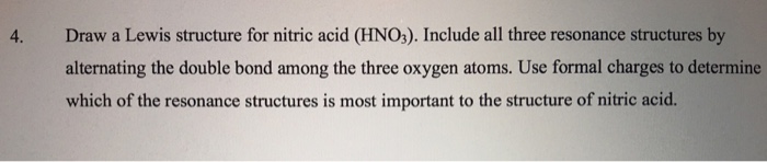 Solved Draw a Lewis structure for nitric acid (HNO_3). | Chegg.com