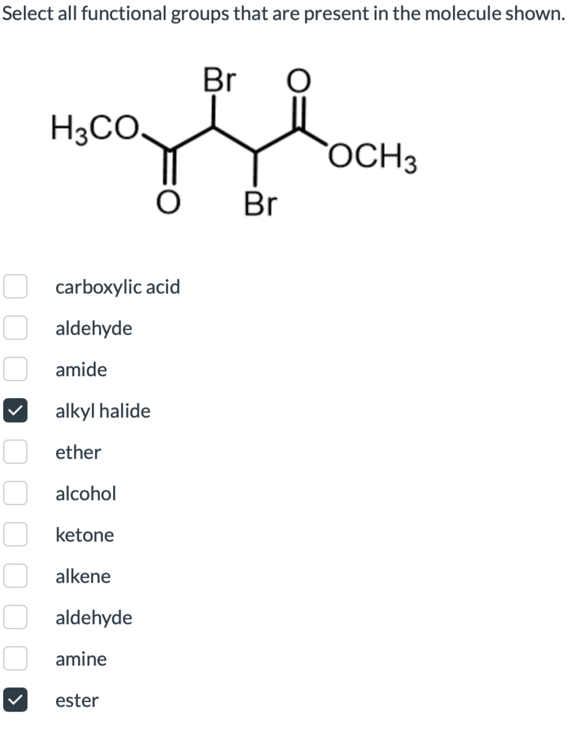 Solved Select all functional groups that are present in the | Chegg.com