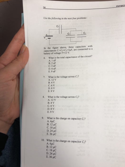 Solved PHYSIG 14 Use the following in the next four problems | Chegg.com