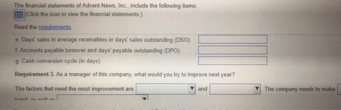 Solved The financial statements of Advent News, Inc., | Chegg.com