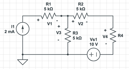 Solved Use KVL, KCL and TR to solve for i3, v1,v2,v3,v4 | Chegg.com
