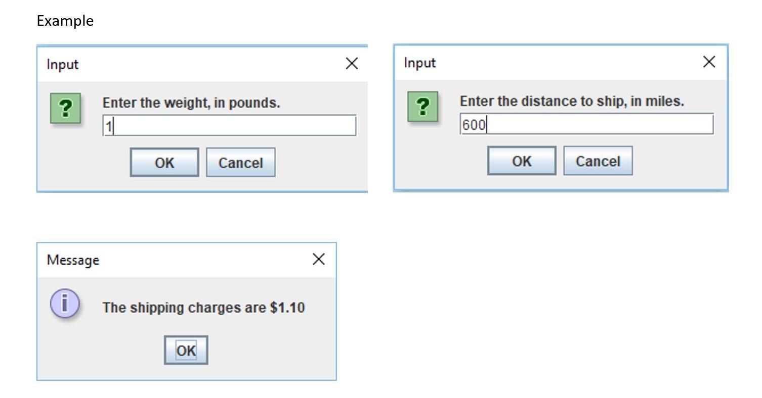 Solved Shipping Charges The Fast Freight Shipping Company | Chegg.com