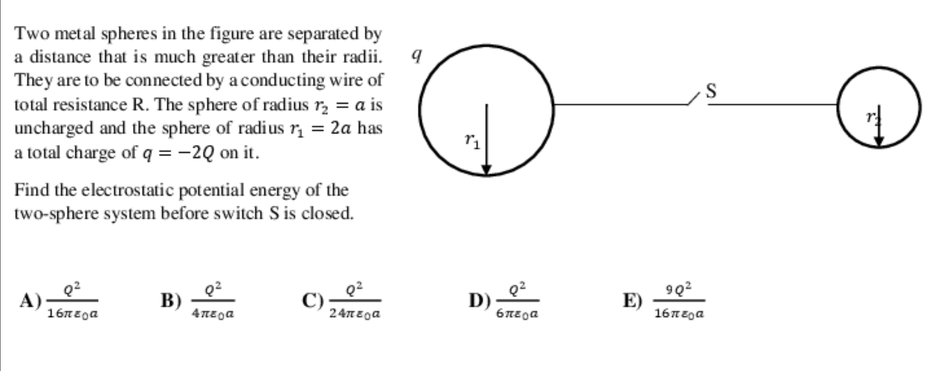 Solved Two metal spheres in the figure are separated by a | Chegg.com Solved Two metal spheres in the figure are separated by a | Chegg.com