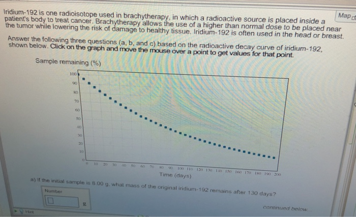 Solved Mapd Iridium-192 is one radioisotope used in | Chegg.com