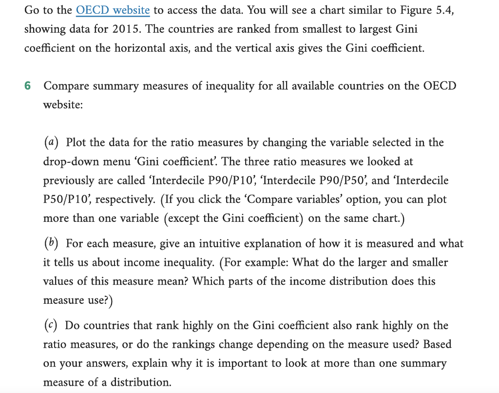 Go to the OECD website to access the data. You will | Chegg.com