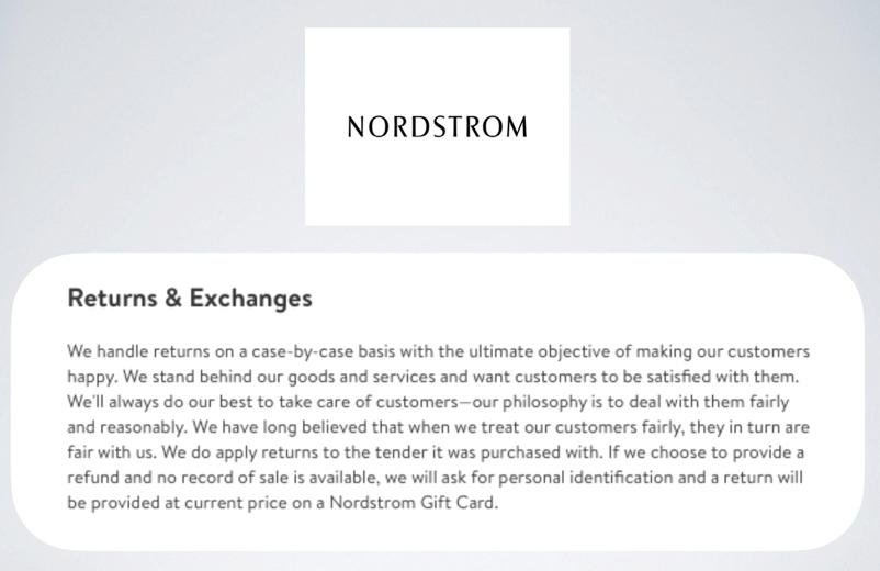 If Nordstrom changes their return policy to be | Chegg.com