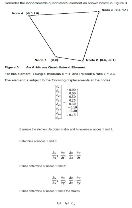 Solved Consider the isoparametric quadrilateral element as | Chegg.com