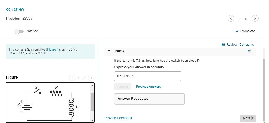 Solved In a series RL circuit like (Figure 1), ε0 = 30 VV, R | Chegg.com