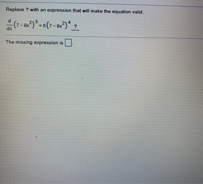 Solved Replace ? with an expression that will make the | Chegg.com