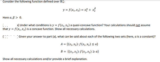 Solved Consider the following function defined over R+2 : | Chegg.com