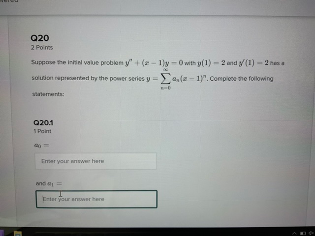 Solved Q20 2 Points Suppose the initial value problem y" + | Chegg.com