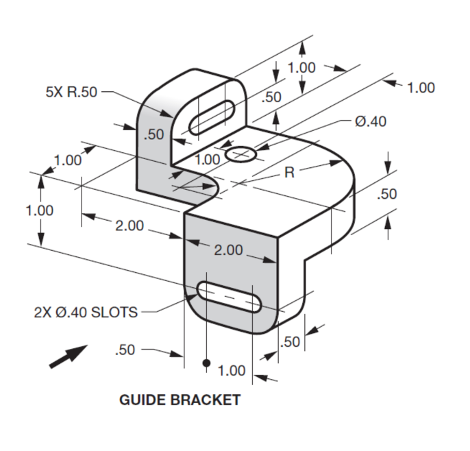 Draw the following guide bracket in AutoCad and post | Chegg.com
