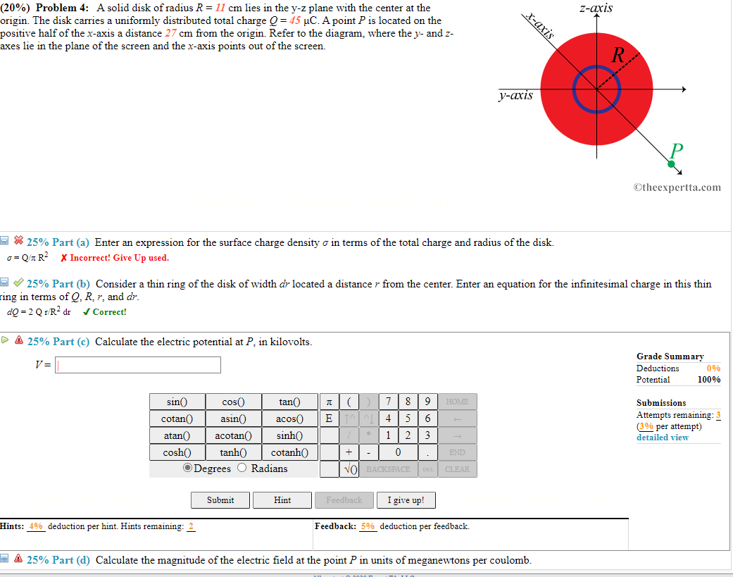 Solved: X-axis Z-axis (20%) Problem 4: A Solid Disk Of Rad... | Chegg.com