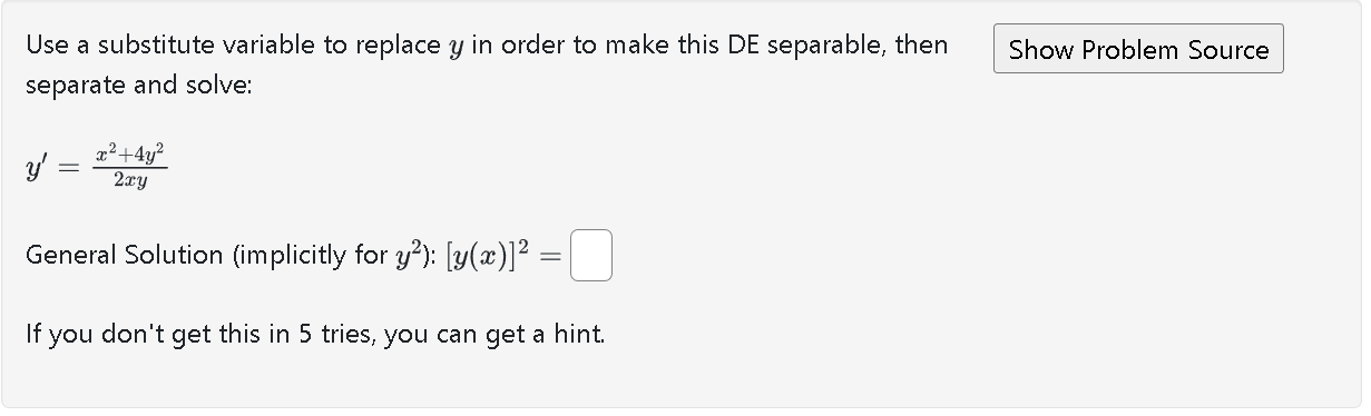 Solved Use A Substitute Variable To Replace Y In Order To 7157