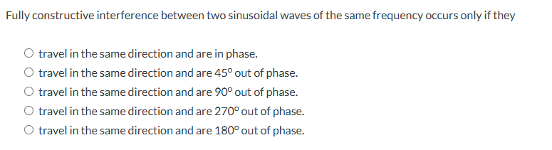 Solved Fully constructive interference between two | Chegg.com