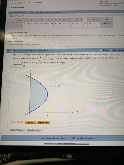 Solved BYU 1S Math 1122014, Fall 2014 -My Assignments BYU 1S | Chegg.com