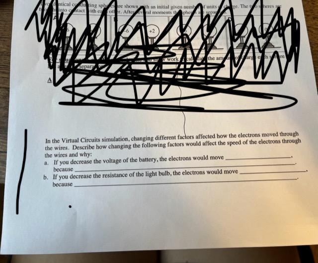 In the Virtual Circuits simulation, changing | Chegg.com