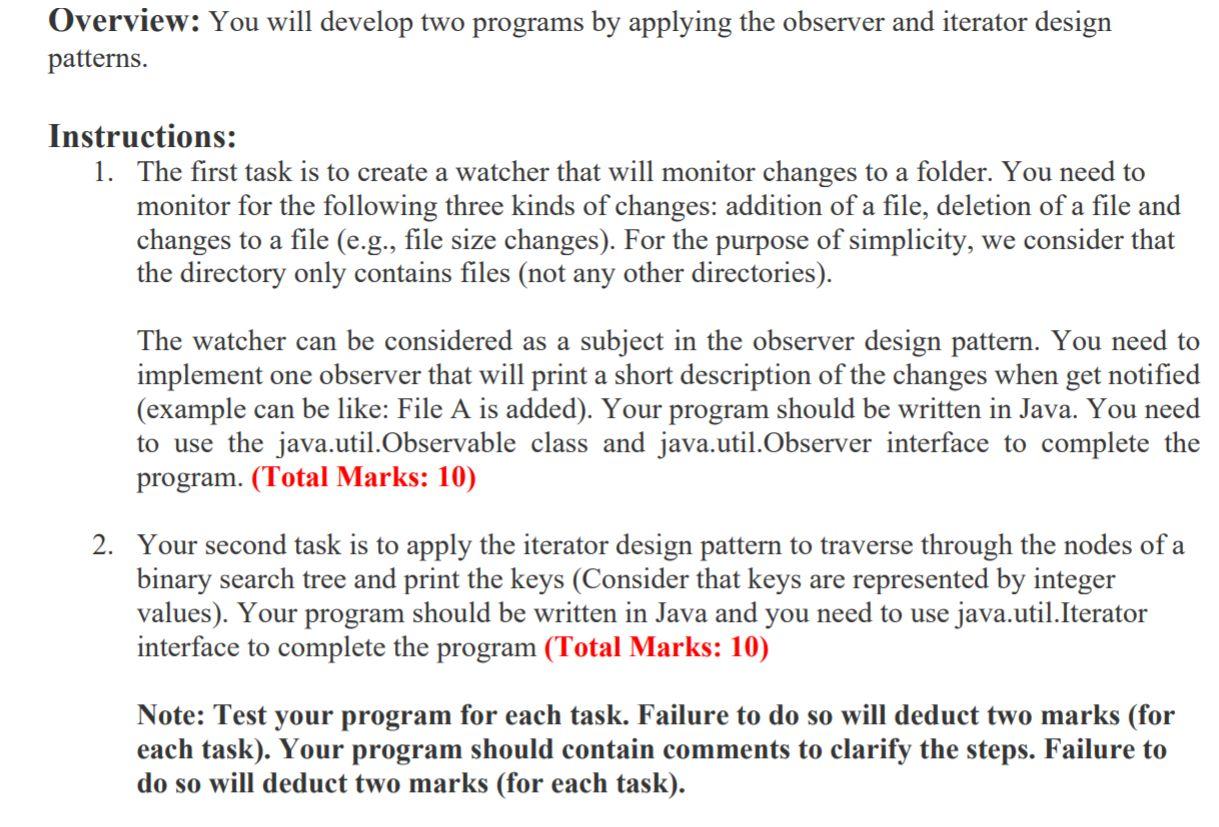 Solved Overview: You will develop two programs by applying | Chegg.com